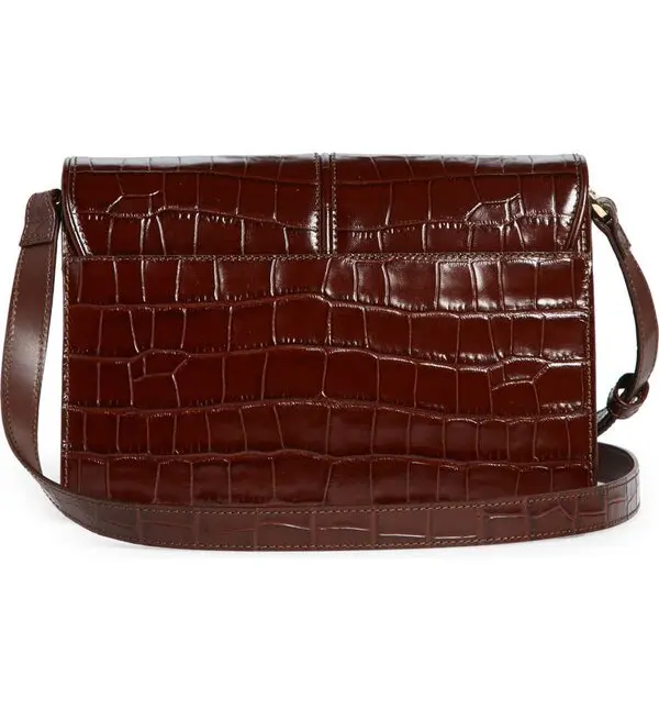 & Other Stories Croc Embossed Leather Crossbody Bag