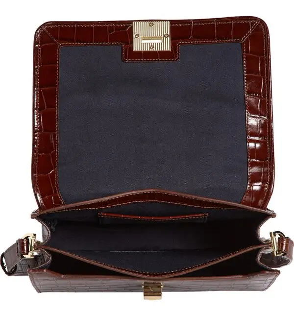 & Other Stories Croc Embossed Leather Crossbody Bag