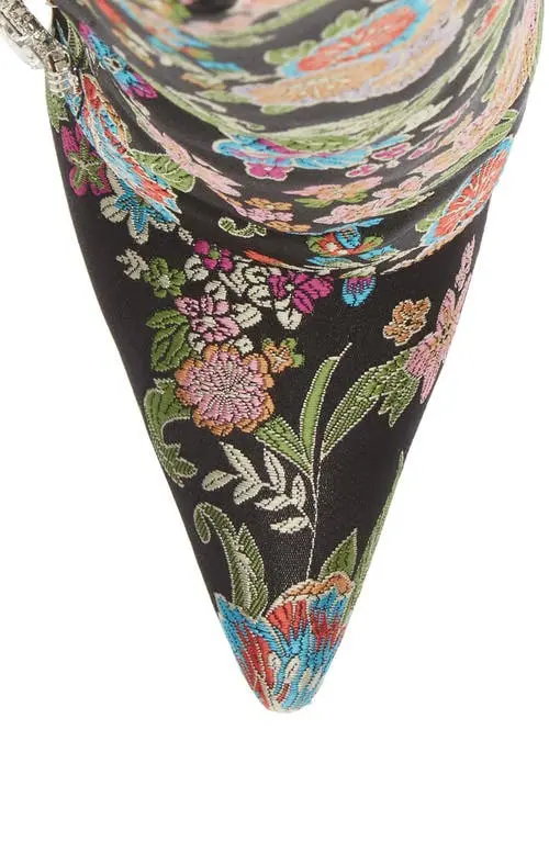 AZALEA WANG Tilley Floral Jacquard Pointed Toe Bootie