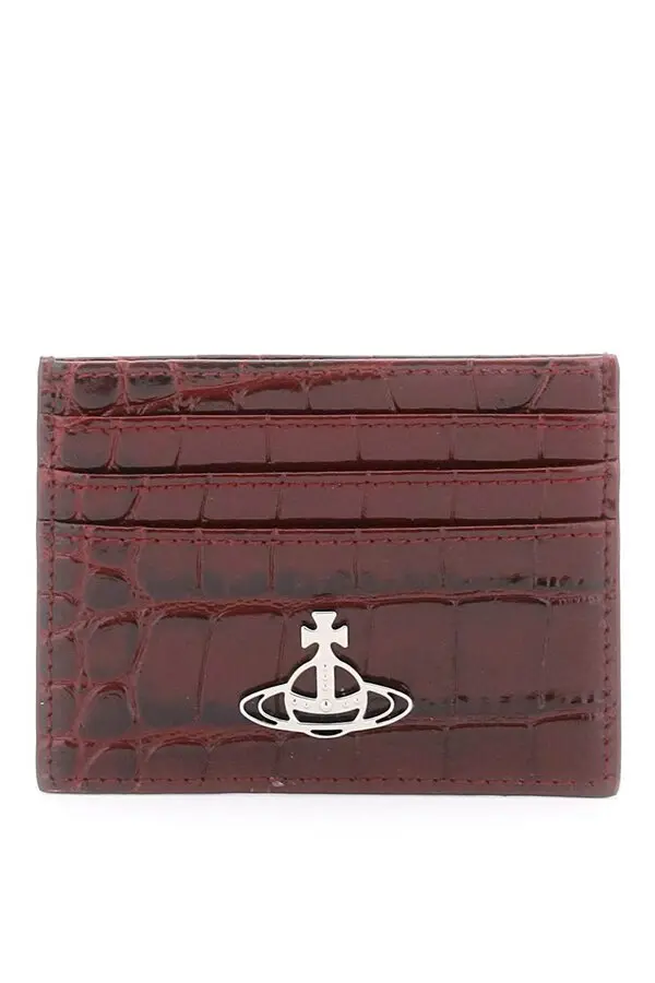 Vivienne Westwood★ORB CROCODILE CARD HOLDER Vivienne Westwood Crocodile Card Holder In Red - 34% Off
