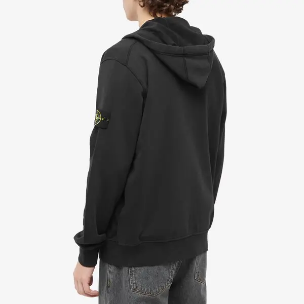 Stone Island Garment Dyed Full Zip Hoodie - Black | Editorialist