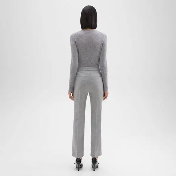 Theory Slim-straight Pant In Mélange Wool Flannel