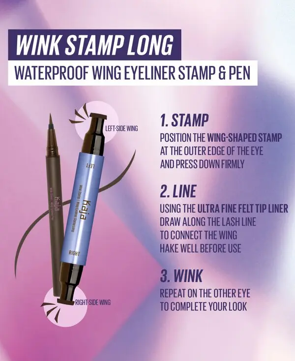 KAJA Wink Stamp Long Waterproof Wing Eyeliner Stamp & Pen - Brown