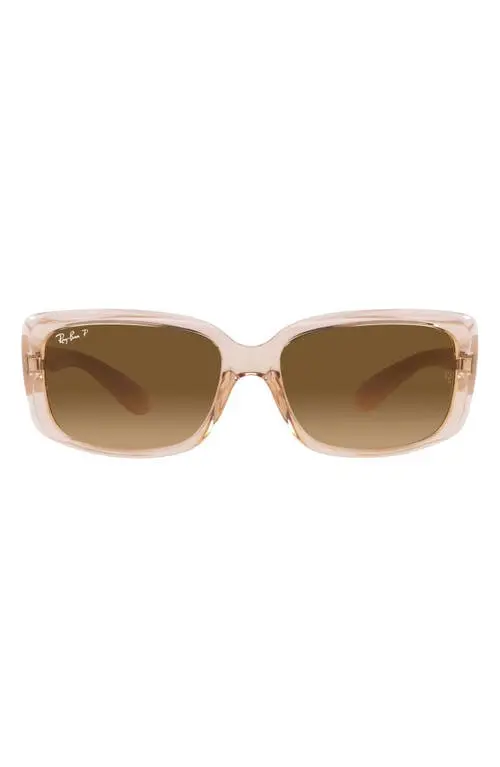 Ray-ban 58mm Gradient Rectangle Sunglasses - Transparent
