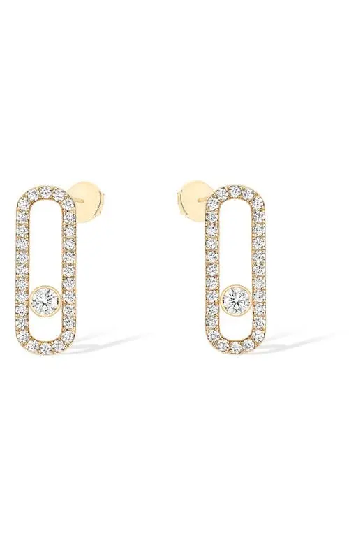 Messika Uno Diamond Pavé Stud Earrings - Yellow Gold