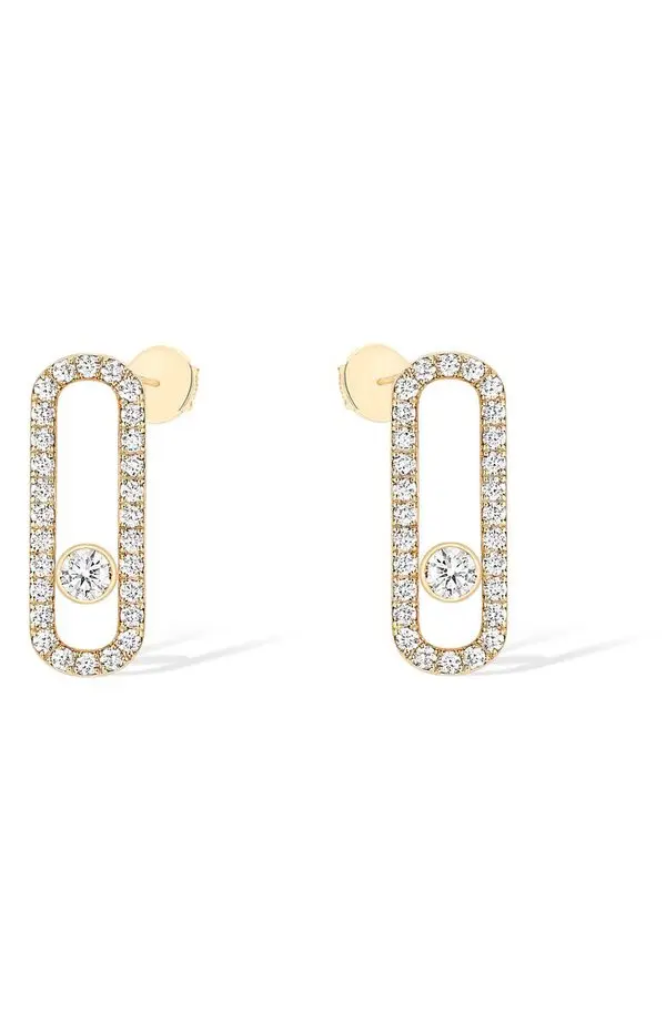 Messika Uno Diamond Pavé Stud Earrings - Yellow Gold