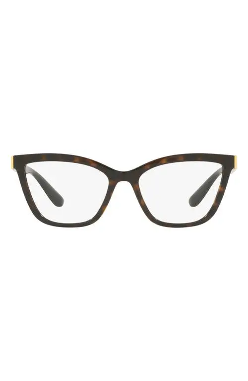 Dolce & Gabbana 53mm Cat Eye Optical Glasses - Havana