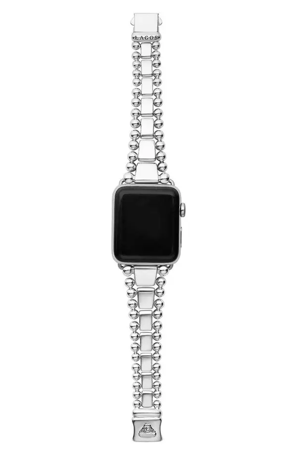 Lagos Sterling Smart Caviar Apple Watch® Band - Silver
