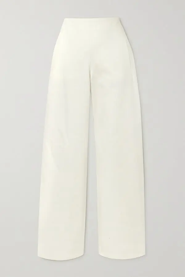FFORME Net Sustain Jagger Wide-leg Organic Cotton-blend Pants - White