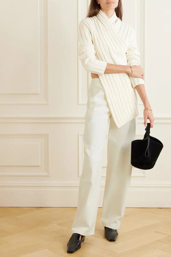 FFORME Net Sustain Jagger Wide-leg Organic Cotton-blend Pants - White