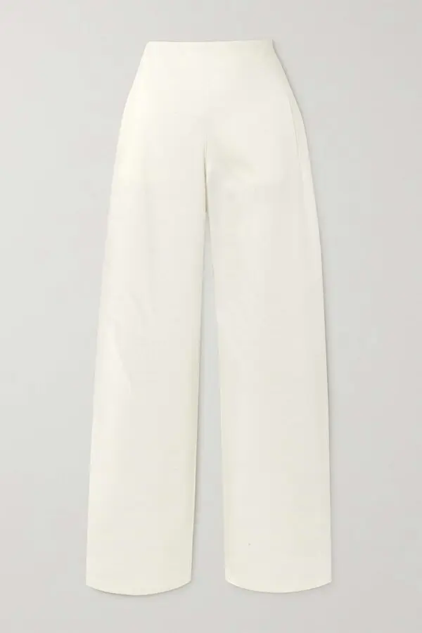 FFORME Net Sustain Jagger Wide-leg Organic Cotton-blend Pants - White
