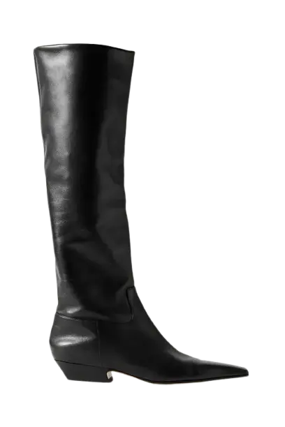 Khaite Marfa Leather Knee High Boots - Black