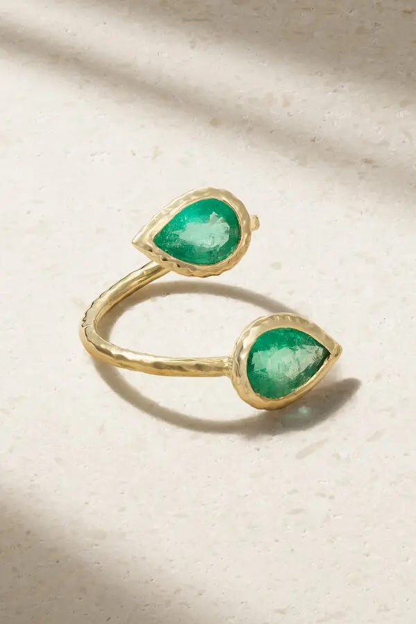 OCTAVIA ELIZABETH Net Sustain Moi & Toi 18-karat Recycled Emerald Ring - Gold