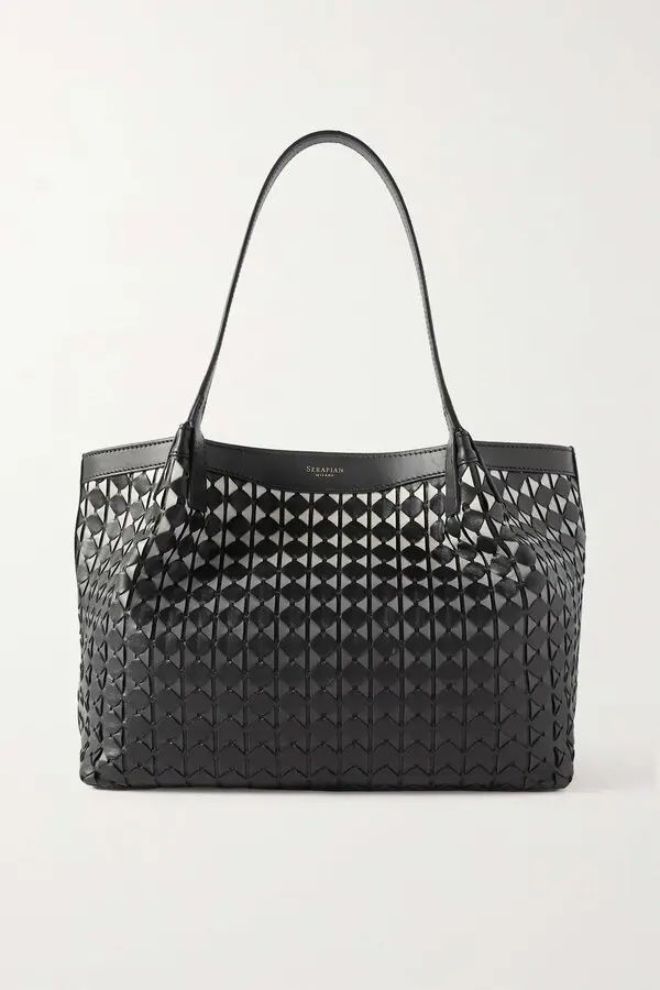 SERAPIAN Secret Small Woven Leather Tote