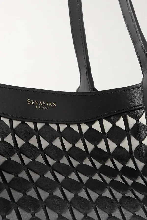 SERAPIAN Secret Small Woven Leather Tote