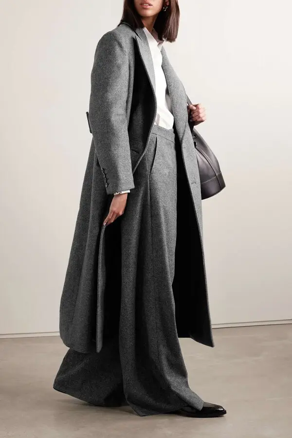 Max Mara Eccesso Double-breasted Herringbone Wool Coat
