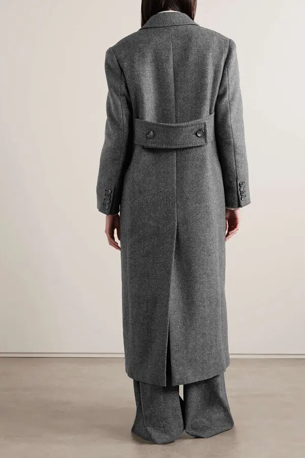 Max Mara Eccesso Double-breasted Herringbone Wool Coat