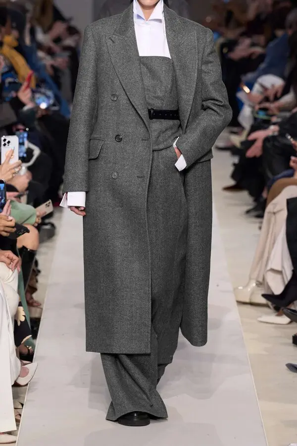 Max Mara Eccesso Double-breasted Herringbone Wool Coat