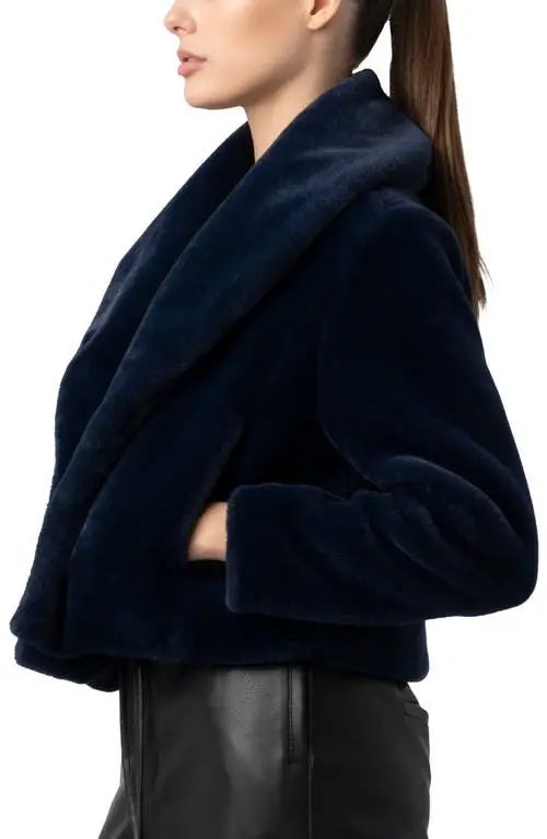 Blanknyc Shawl Collar Faux Fur Jacket - Frost Bite