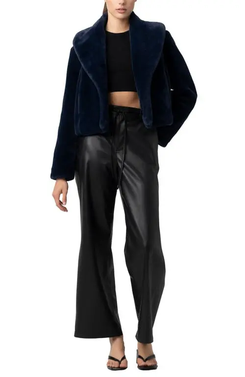 Blanknyc Shawl Collar Faux Fur Jacket - Frost Bite