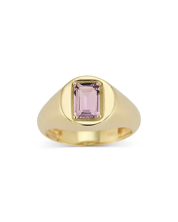 ALBERTO AMATI 14k Yellow Gold Amethyst Signet Ring - Amethyst/gold