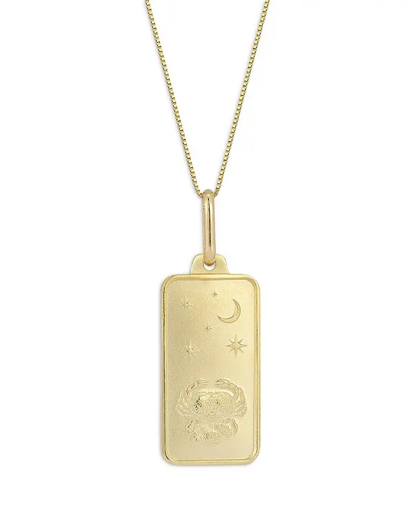 ALBERTO AMATI 14k Yellow Gold Zodiac Pendant Necklace - Cancer