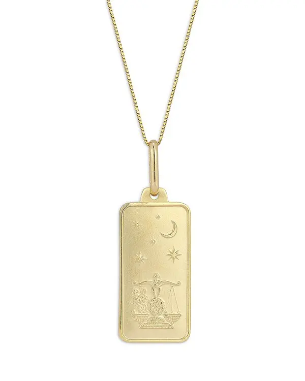 ALBERTO AMATI 14k Yellow Gold Zodiac Pendant Necklace - Libra