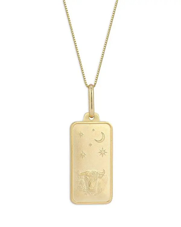 ALBERTO AMATI 14k Yellow Gold Zodiac Pendant Necklace - Taurus