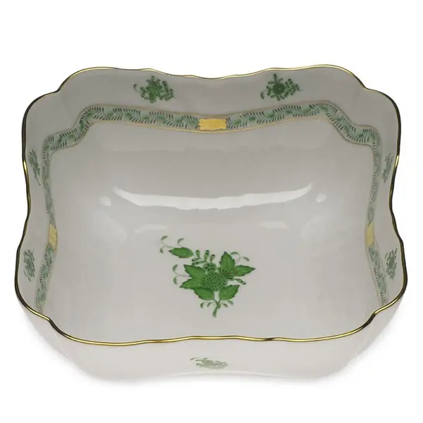 HEREND Square Salad Bowl - Green