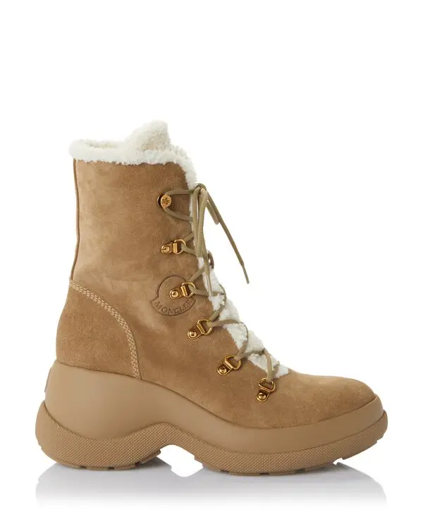 Moncler Resile Trek Faux Fur Trim Boots - Medium Beige