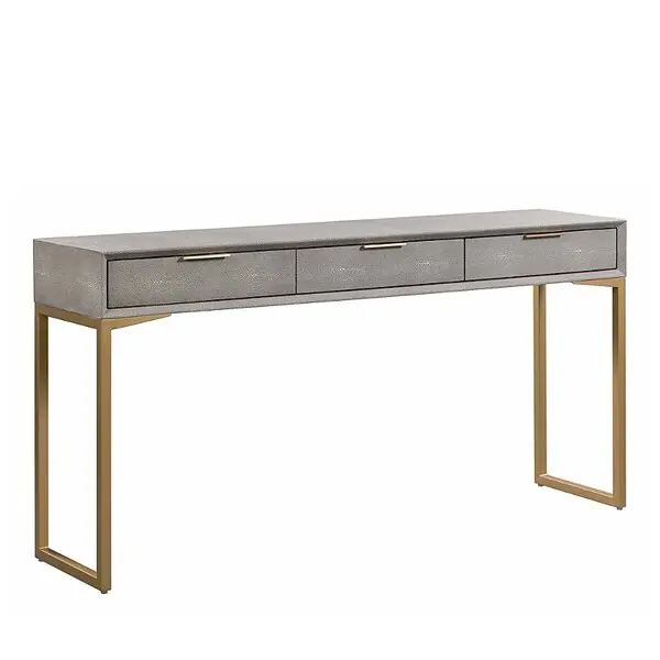 TOV FURNITURE Pesce Shagreen Console Table - Grey