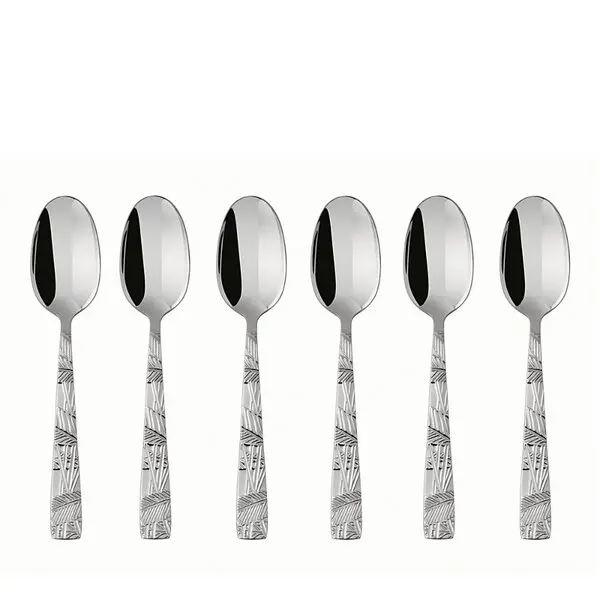 SAMBONET Jungle Abstract Foliage Espresso Spoons, Set Of 6 - Silver