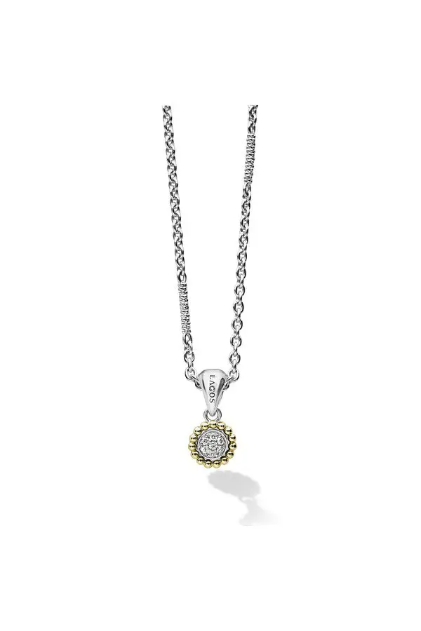 Lagos Caviar Lux Diamond Pendant Necklace - Gold