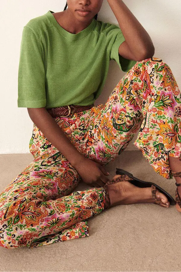 Ba&sh Byron Print Bell-bottom Pants