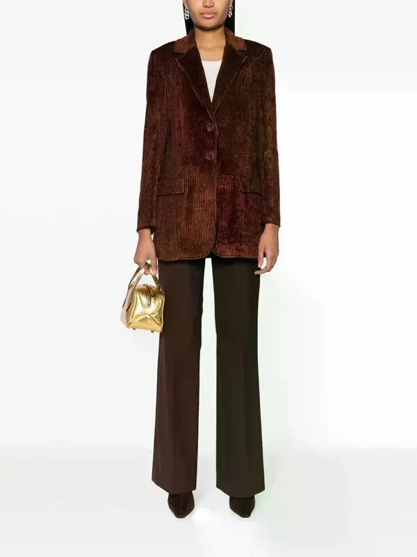 Alberta Ferretti Corduroy Single-breasted Blazer