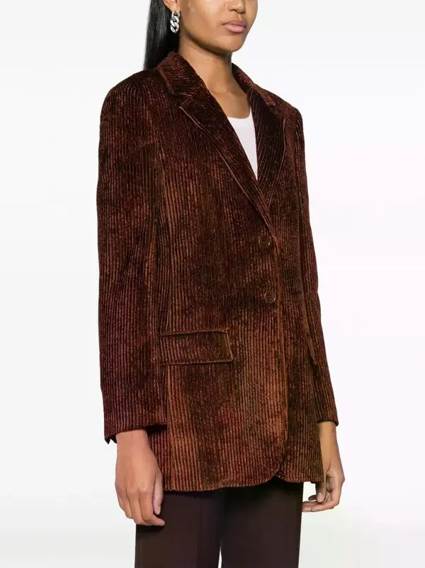 Alberta Ferretti Corduroy Single-breasted Blazer