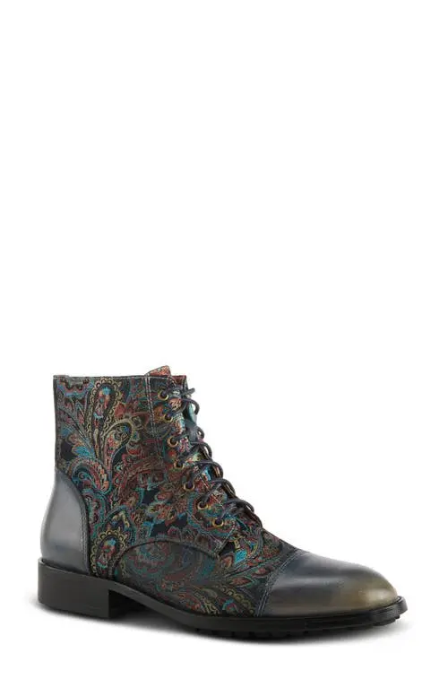 SPRING STEP SHOES Berger Jacquard Bootie - Blue Multi