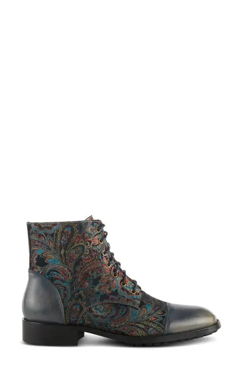 SPRING STEP SHOES Berger Jacquard Bootie - Blue Multi