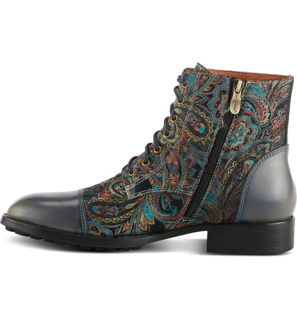 SPRING STEP SHOES Berger Jacquard Bootie - Blue Multi