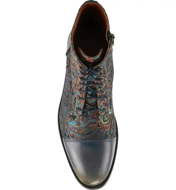 SPRING STEP SHOES Berger Jacquard Bootie - Blue Multi