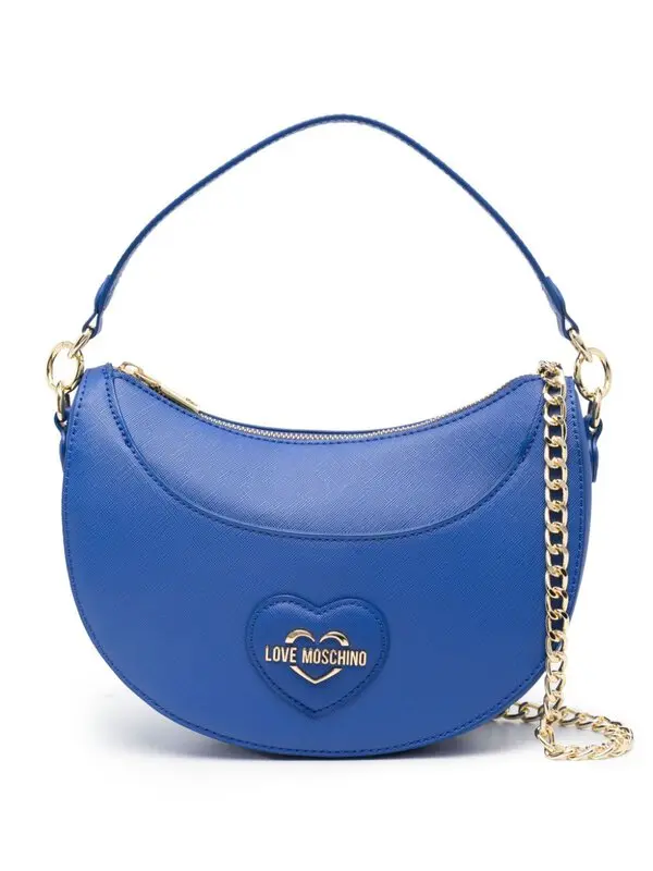 Moschino Saffiano-effect Heart-patch Small Shoulder Bag