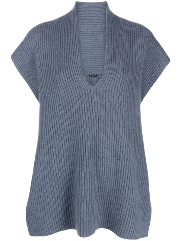JOSEPH Plunging V-neck Ribbed-knit Jumper