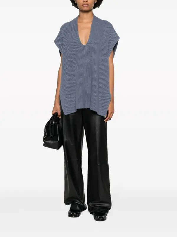 JOSEPH Plunging V-neck Ribbed-knit Jumper