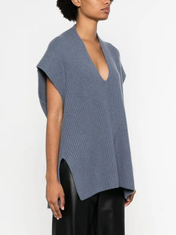 JOSEPH Plunging V-neck Ribbed-knit Jumper