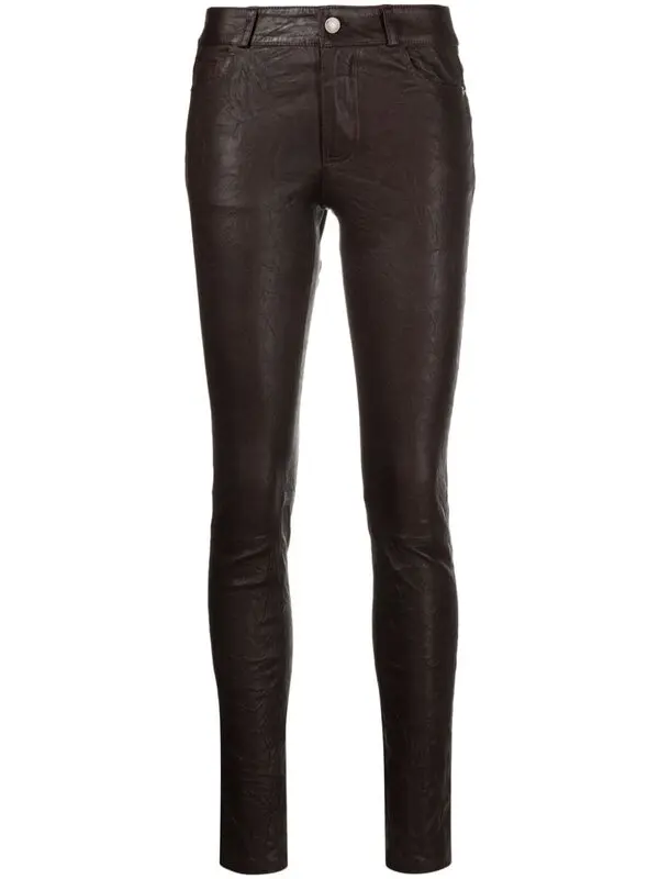 Zadig&Voltaire Phlame Leather Trousers - Brown
