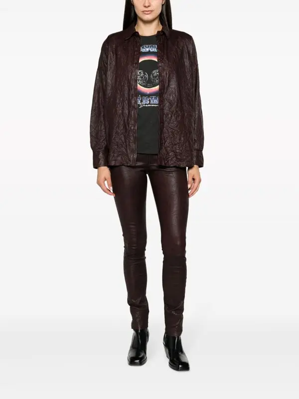 Zadig&Voltaire Phlame Leather Trousers - Brown