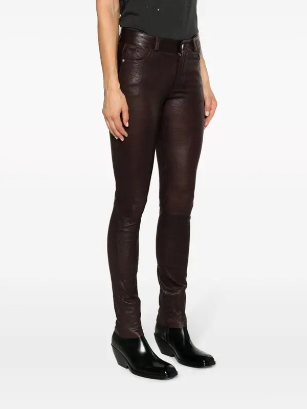 Zadig&Voltaire Phlame Leather Trousers - Brown