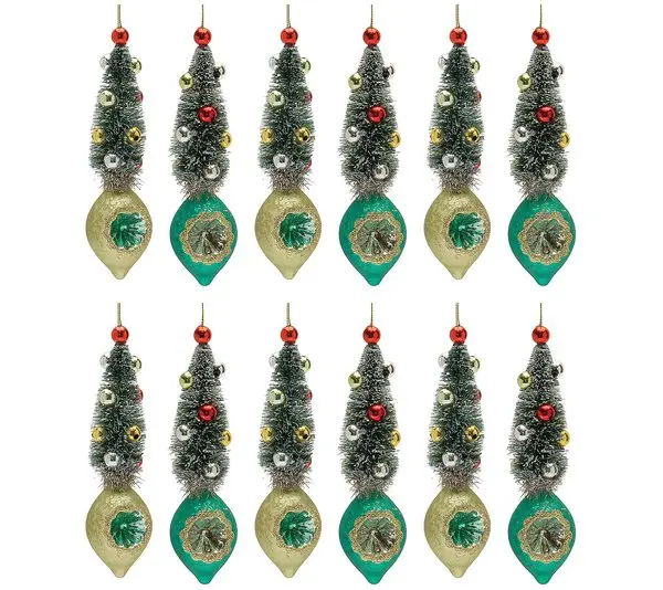 MELROSE Pine Tree Reflector Drop Ornament