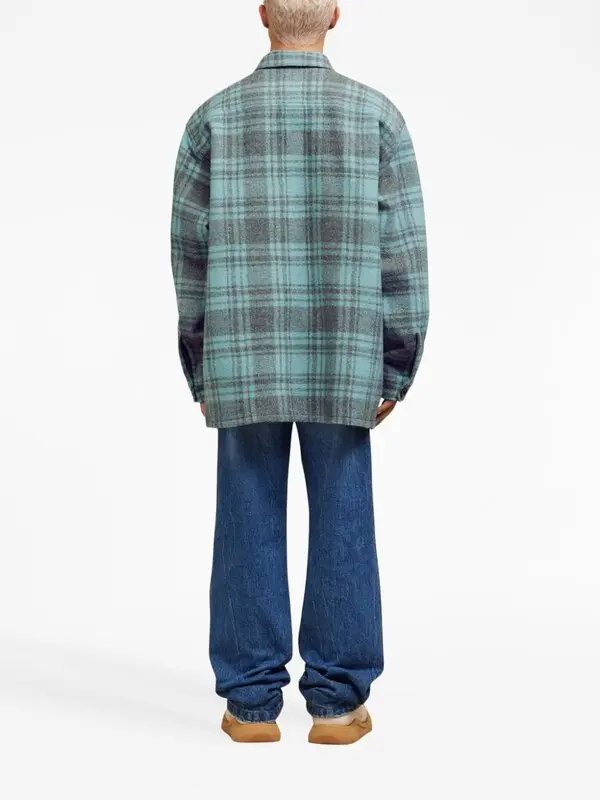 Ami Maxi Checked Overshirt - Blue