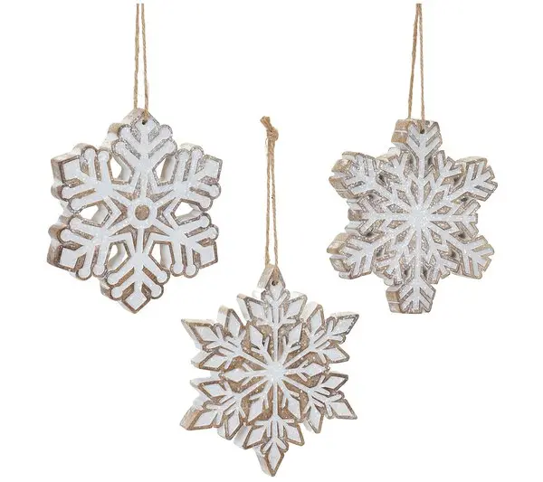 MELROSE Glittered Snowflake Ornament